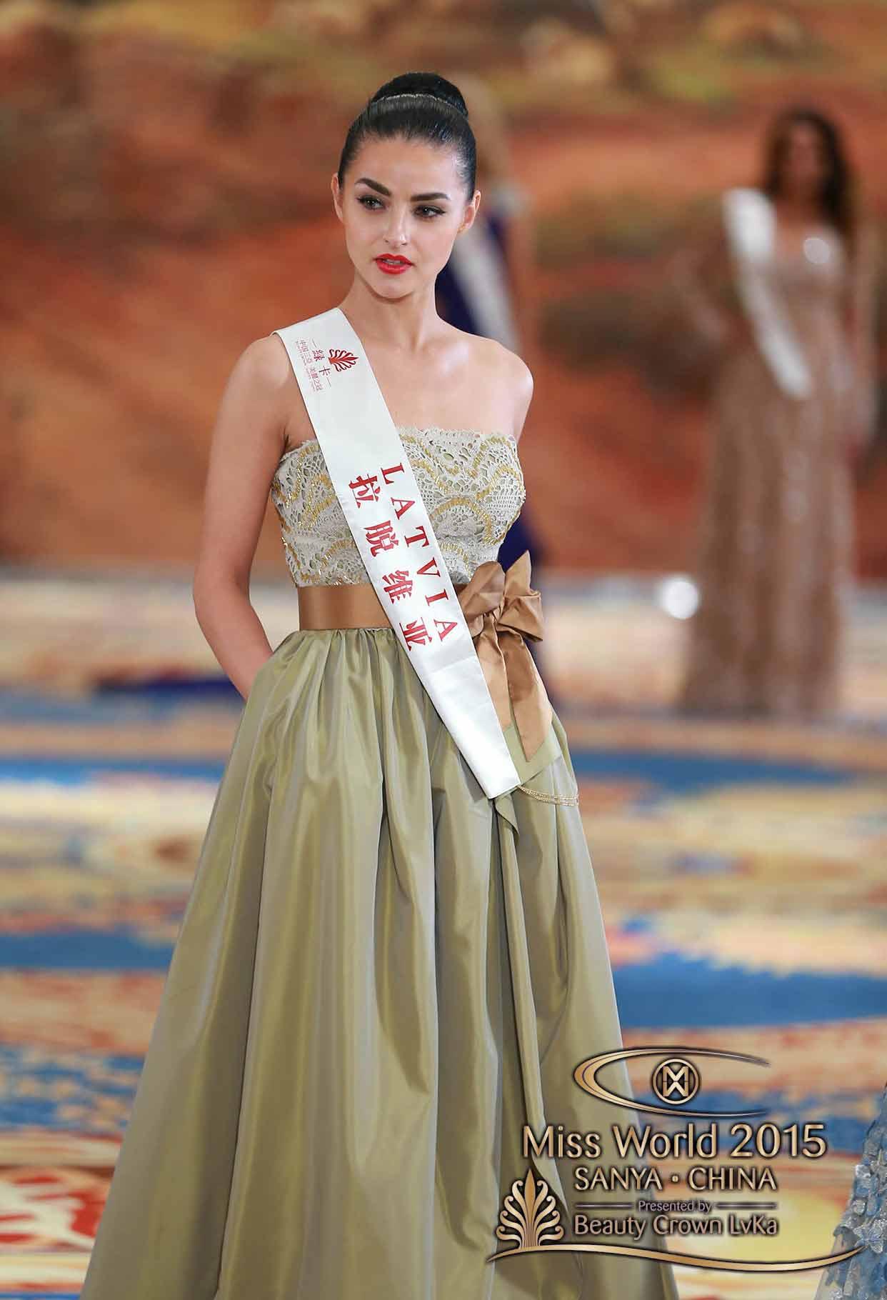 Lasma Zemene Contestant from Latvia in Long Gown for Miss World 2015 ...
